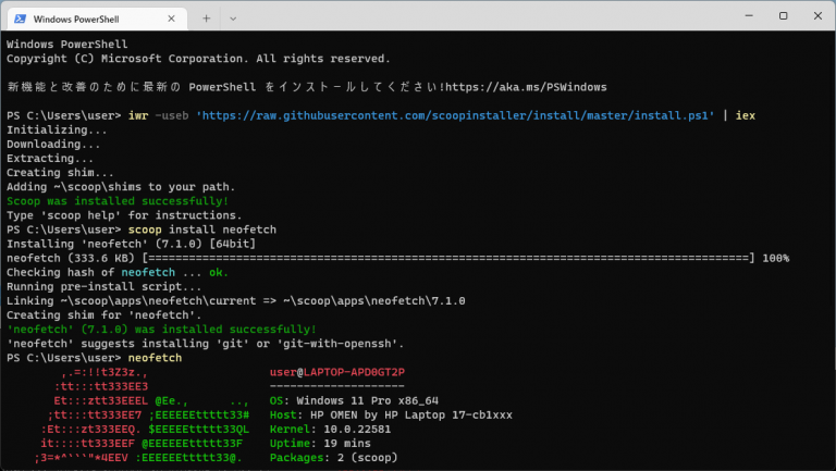 Windows PowershellにNeofetchをインストールする – Catalyst website